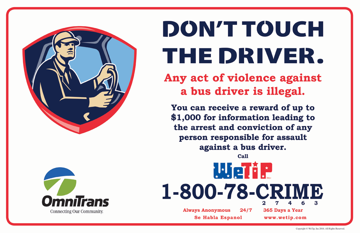 WeTip & Omnitrans Introduces Proactive “Don’t Touch the Driver” Safety ...
